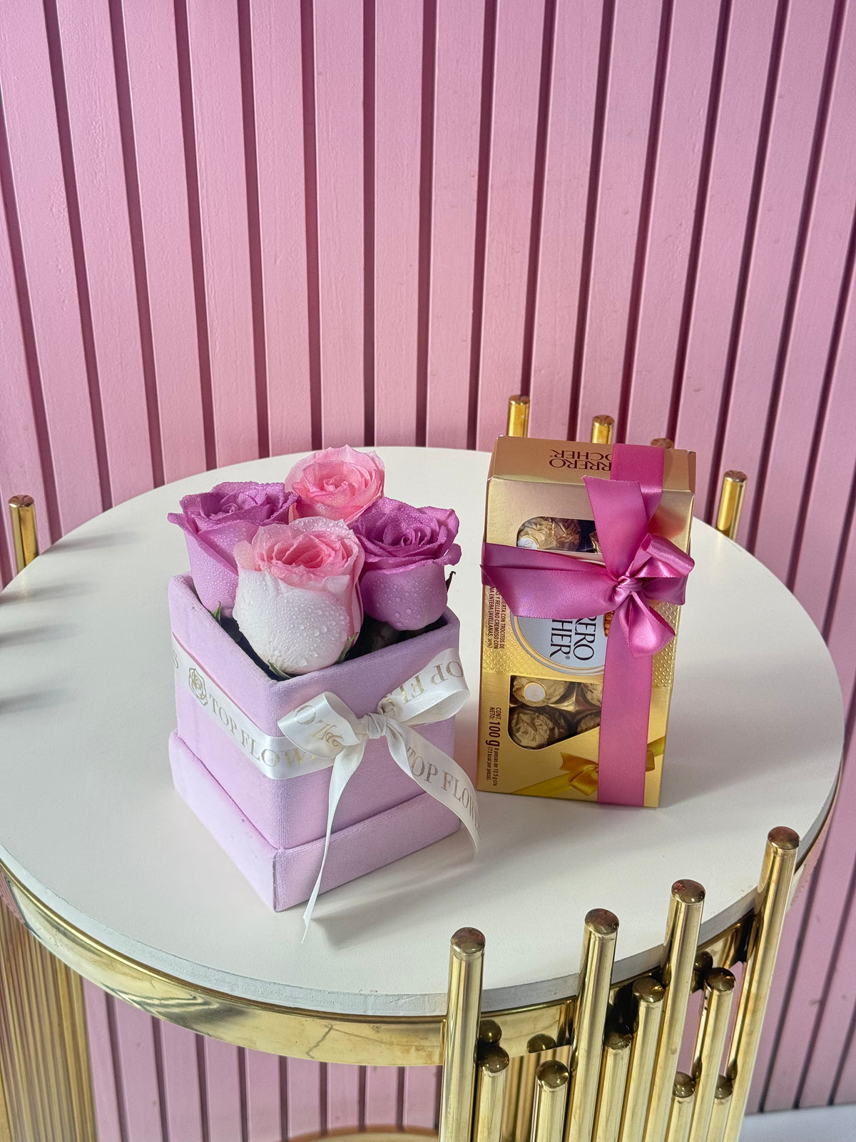 Classic Box (4) + Chocolates | Top Flowers