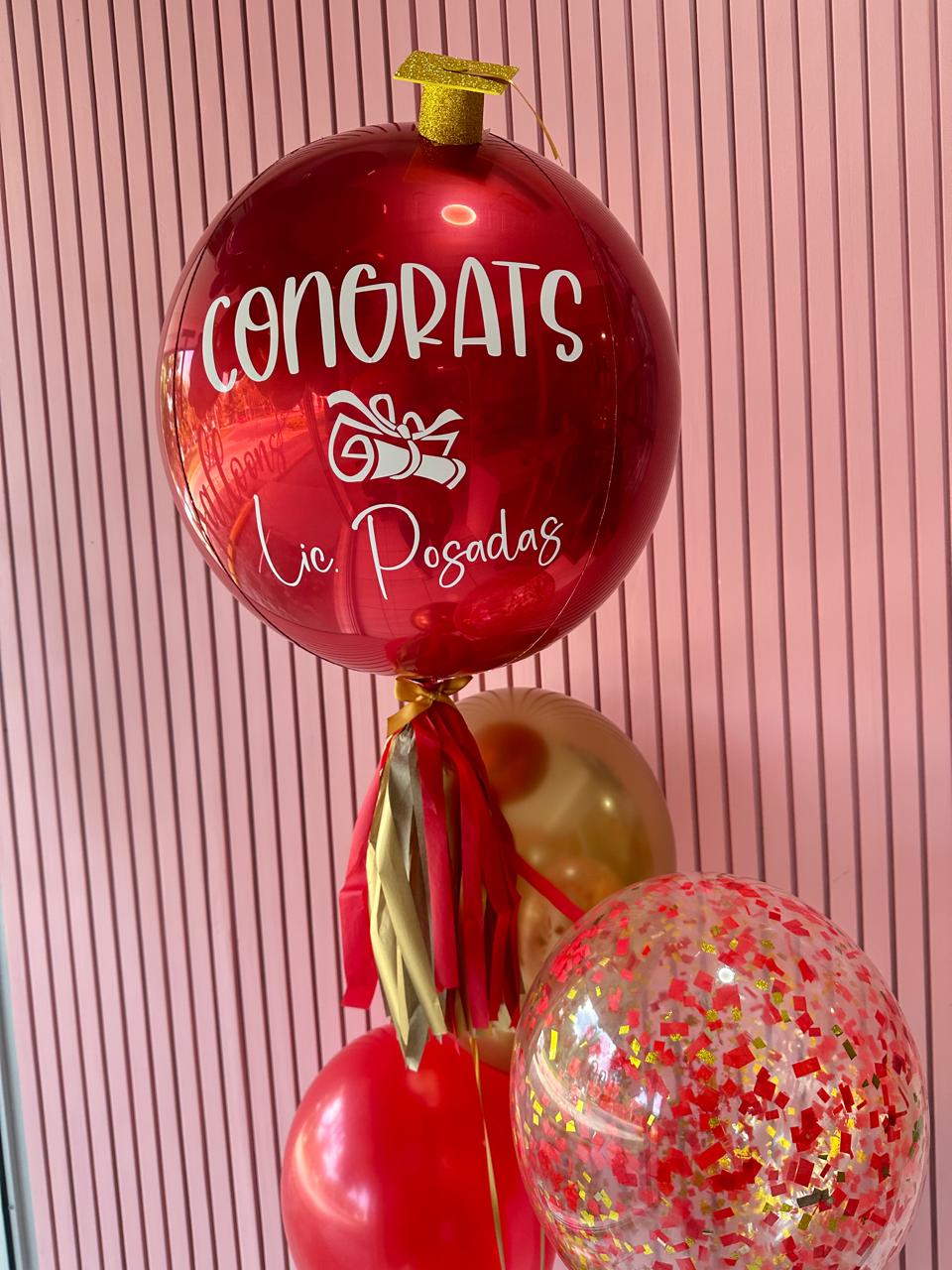 Red Orbz w/Grad Cap | Top Flowers